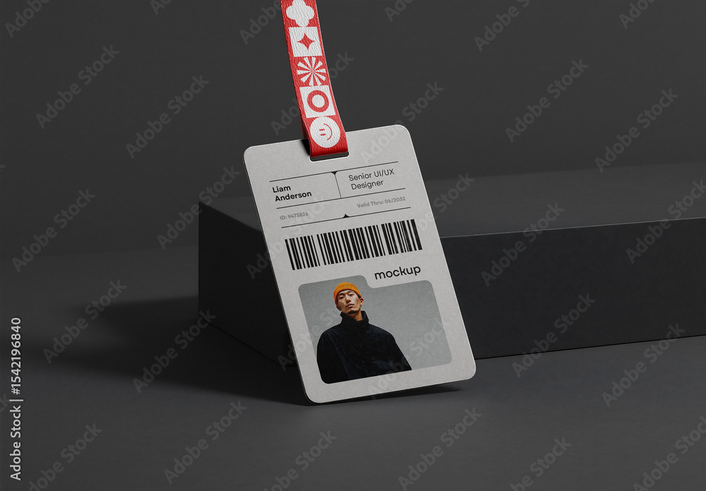 Modelo de Minimal ID Card and ID Badge Mockup – Modern Lanyard Design ...