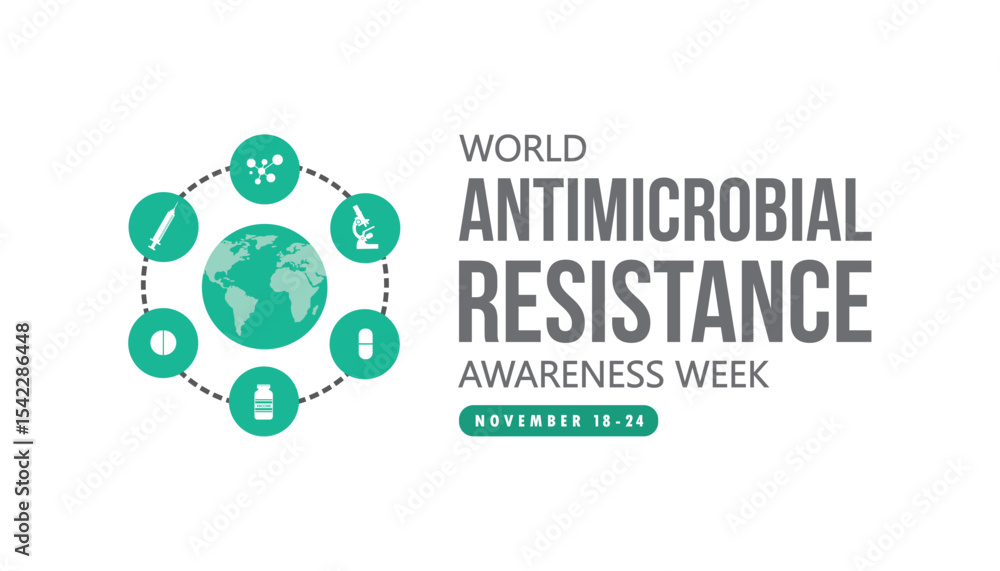 Poster world antimicrobial resistance awareness week vector concept ...