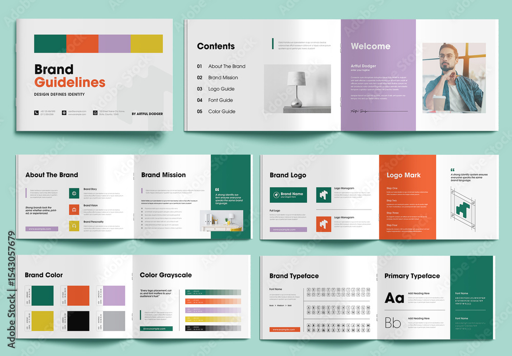 Modern Brand Identity Guideline Book Template Stock Template | Adobe Stock