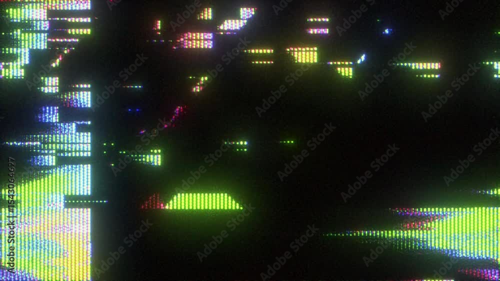 4K Digital glitch transition with RGB pixel tearing and analog CRT ...