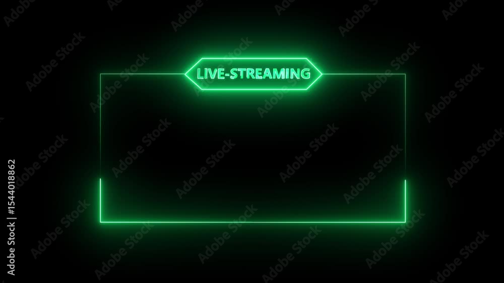Video „live RCE streaming neon text frame animation box frame neon ...