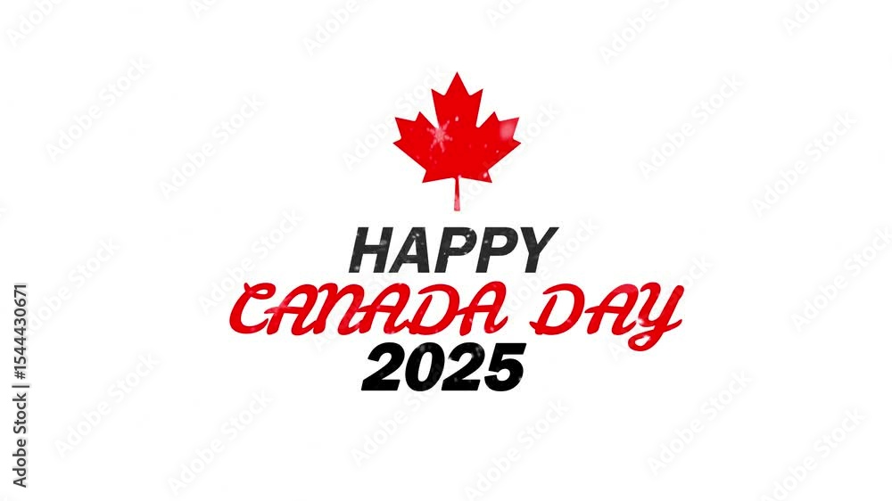 Happy Canada Day Animation, Happy Canada Day 2025 Text Animation Effect ...