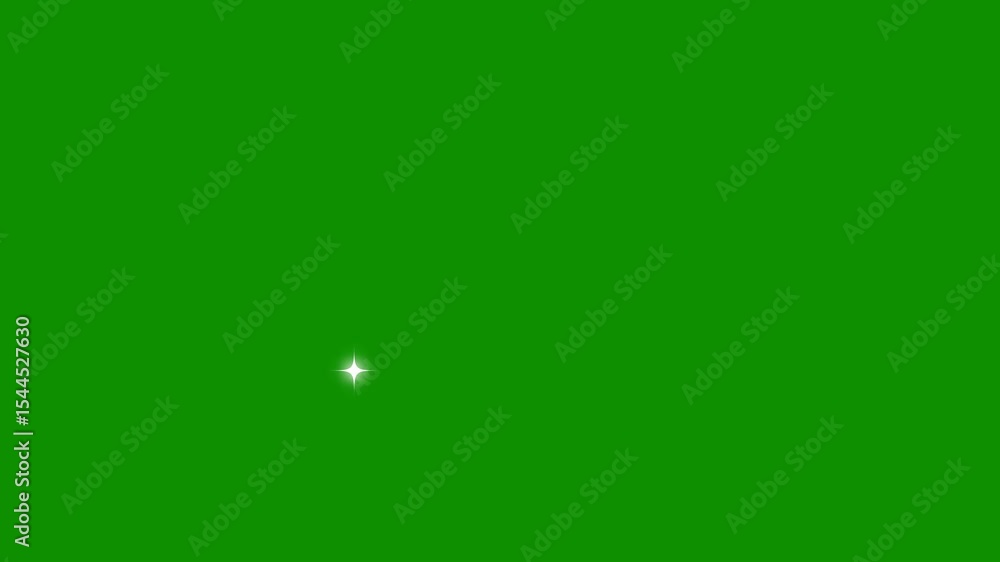 Glowing stars sparkle on green screen. Twinkling stars animation ...
