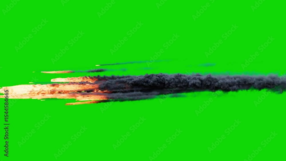 Realistic Meteor Shower Animation with Green Screen Background (Chroma ...