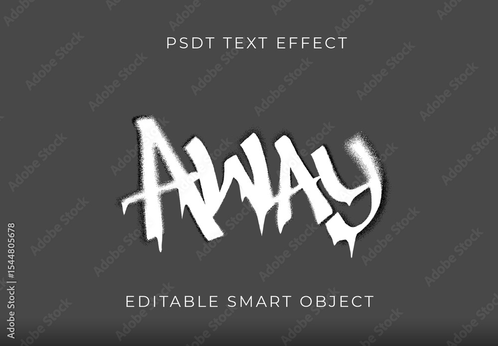 White Spray Graffiti Font Urban Grunge Bold Text Effect Stock Template ...
