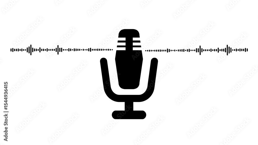 Video „Microphone Signal Wave Animation, Microphone and Soundwave ...