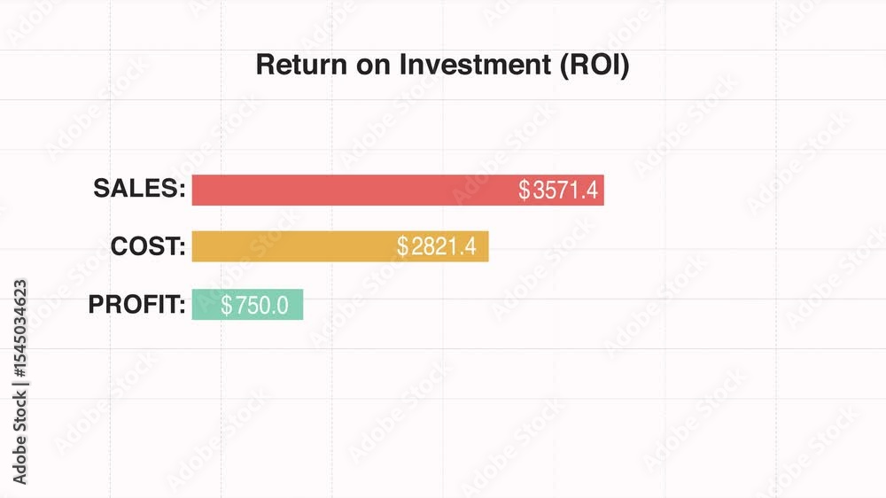 Return on Investment graph bars animation, ROI in business with ...