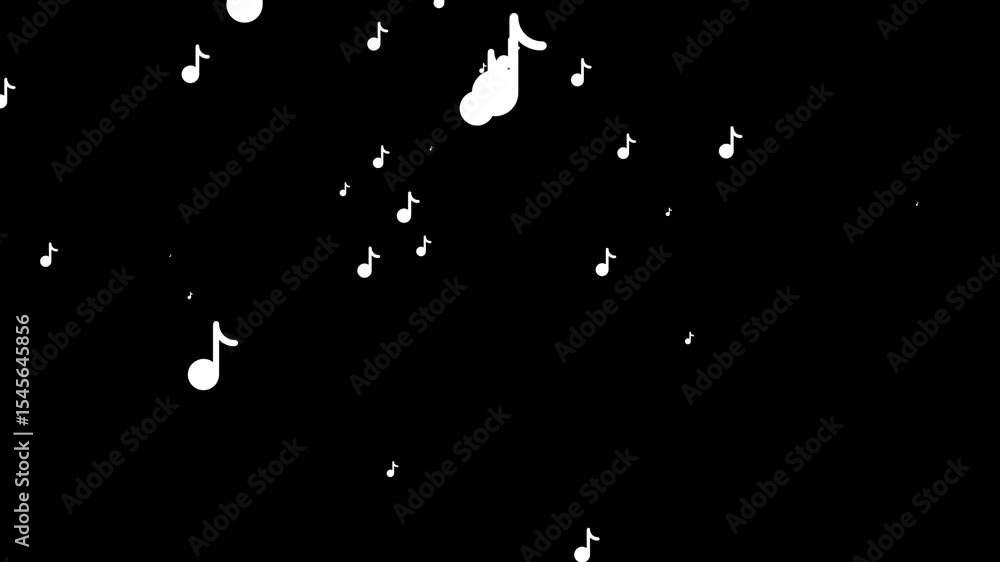 Music notes animated floating isolated Background. Concept of music ...