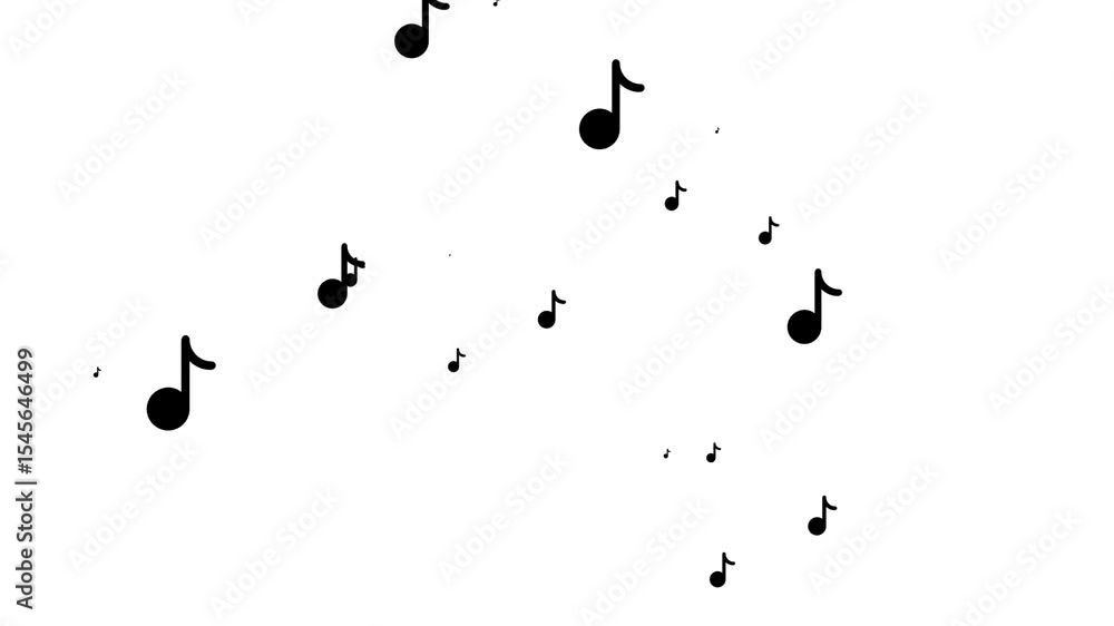 Music notes animated floating isolated Background. Concept of music ...
