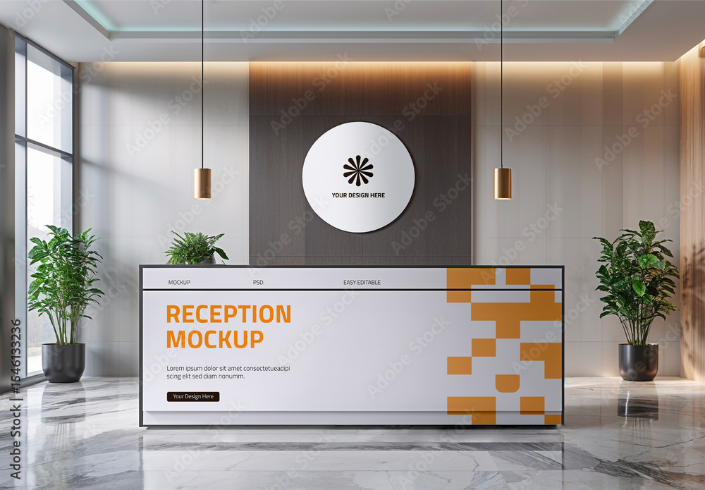 Reception Desk Mockup Stock Template | Adobe Stock