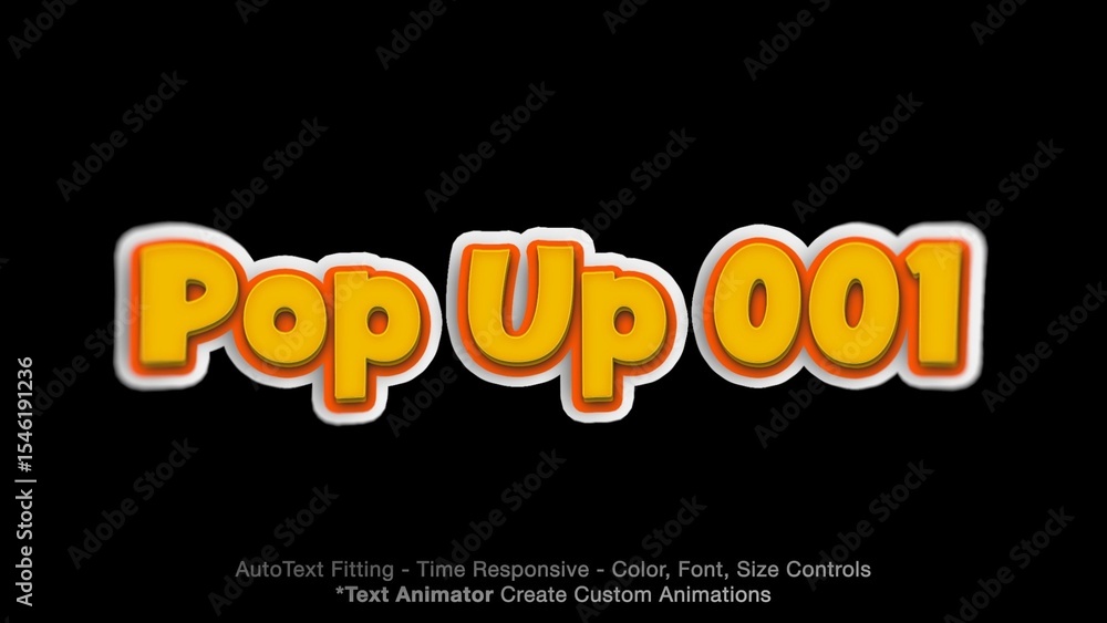 Pop Up Text Overlay (01) Editable Color, Font & Animation | Easy ...