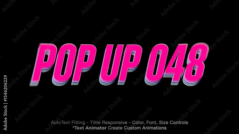 Pop Up Text Overlay (48) Editable Color, Font & Animation | Easy ...