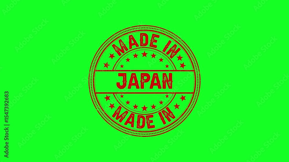 Vidéo Stock 5 different style animation Made In Japan rubber stamp ...