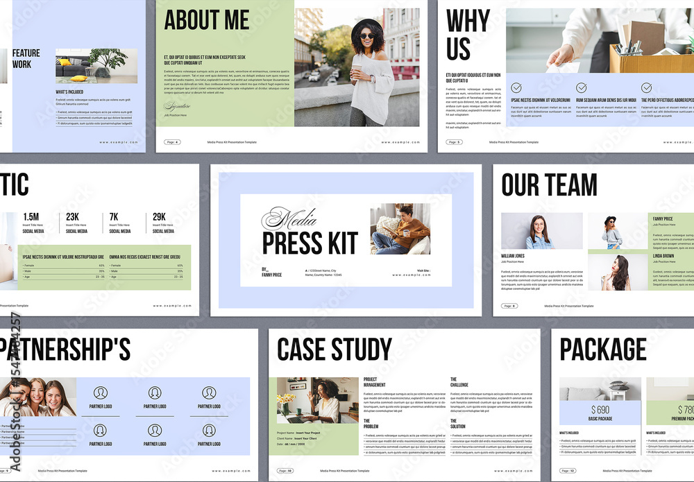 Media Press Kit Presentation Template Stock Template | Adobe Stock