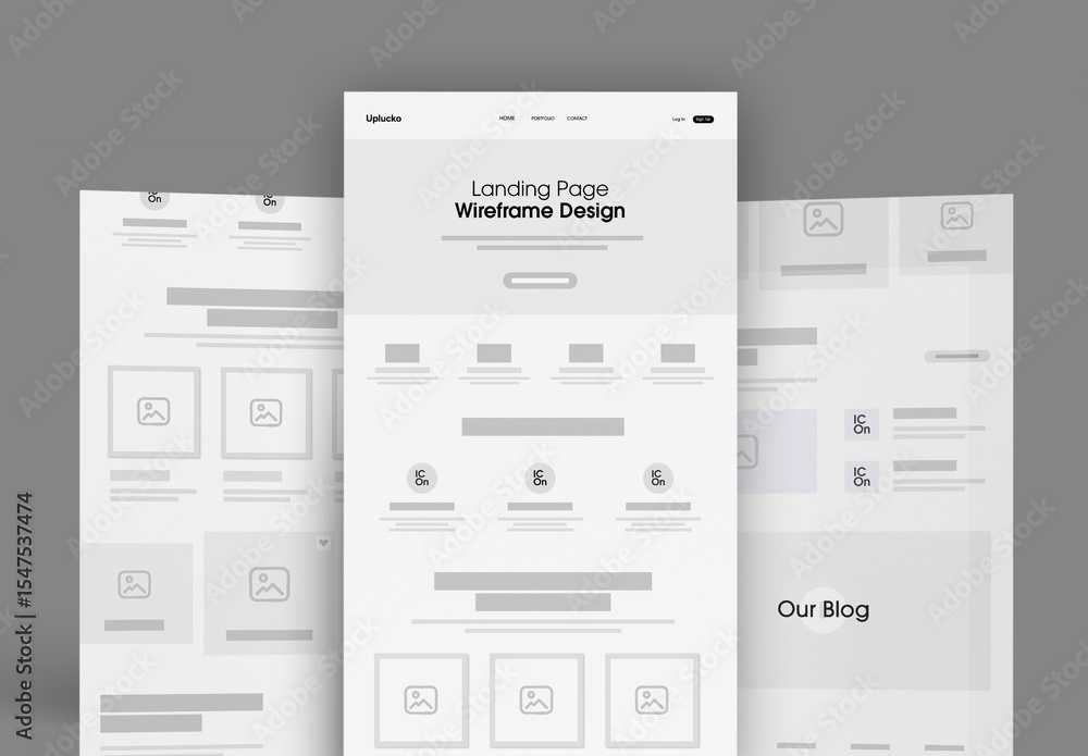 Modern And Creative Wireframe Template Layout Stock Template | Adobe Stock