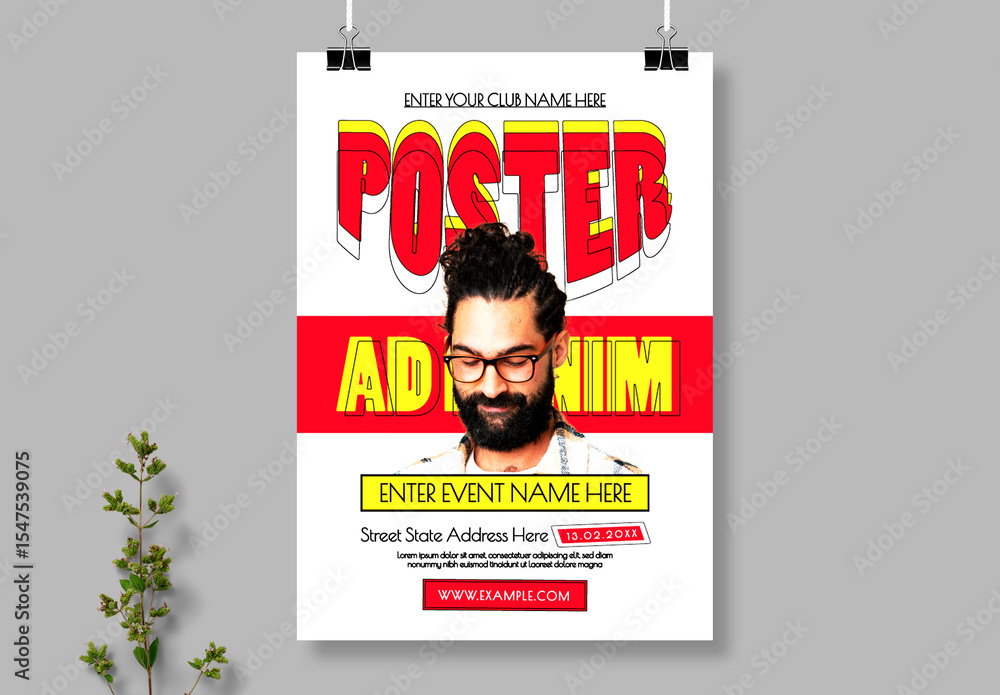 Retro Bold Typography Poster Template Stock Template | Adobe Stock