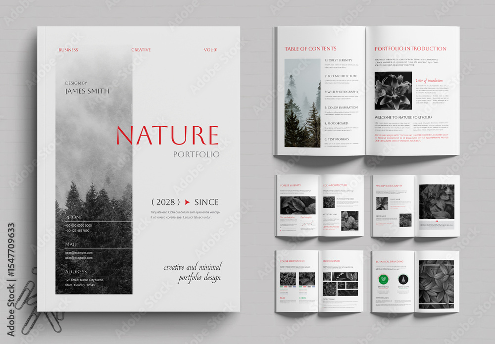 Natural Style Portfolio Template Design Stock Template | Adobe Stock