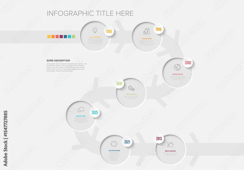Minimalist Timeline Infographic Chart with Circular Milestones and ...