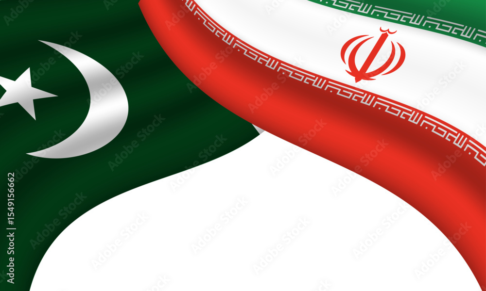 Poster Background featuring flags of Iran and Pakistan, symbolizing ...