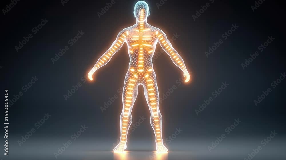 Biometric avatar UI, cinematic transition from DNA strand to full ...