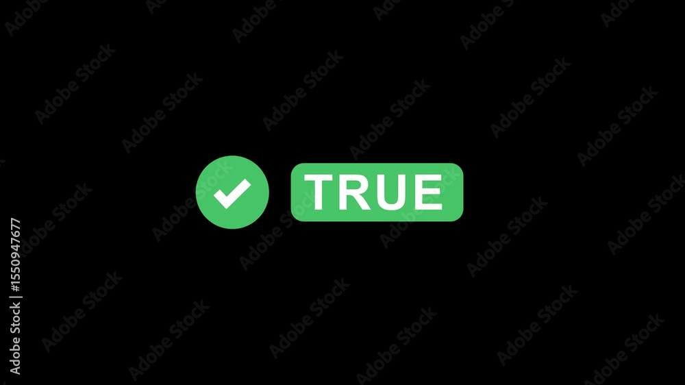 Tick or check mark and cross mark signs icon animation. False and true ...