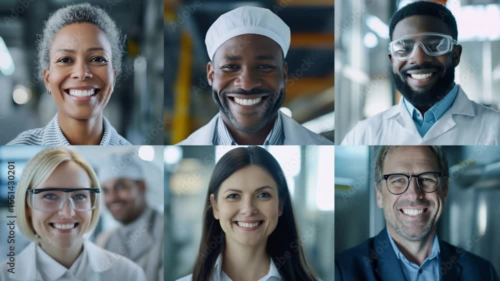 Scientists and managers portraits animation video, ai generated. STEM ...