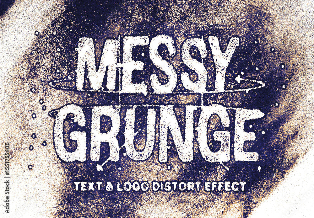 Messy Text Effect Mockup Stock Template | Adobe Stock