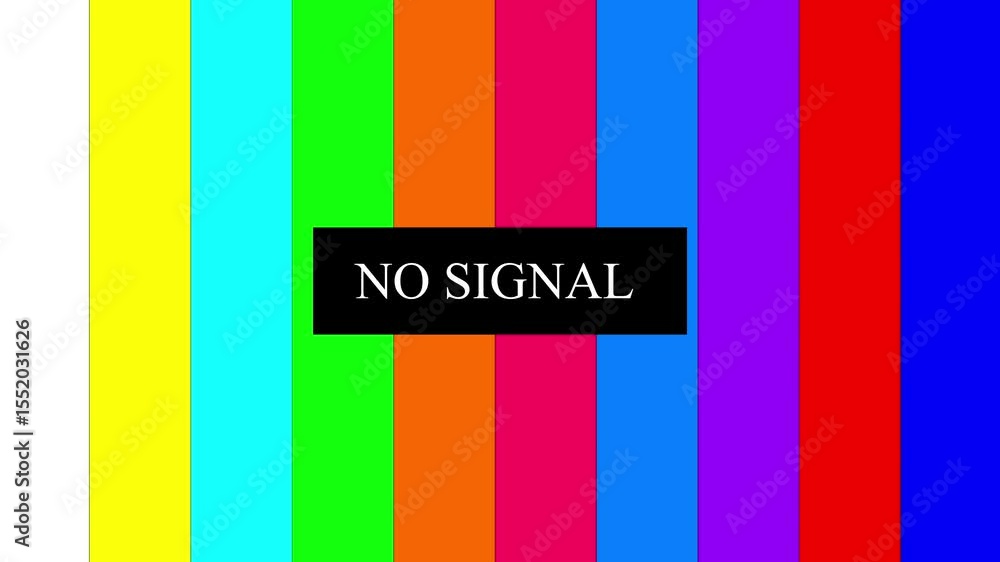 Classic retro television test pattern with no signal message for ...