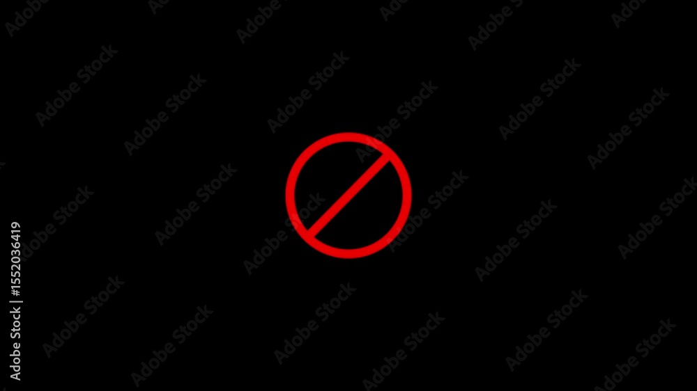 Prohibition symbol with a bold appearance. Red stop symbol with a ...