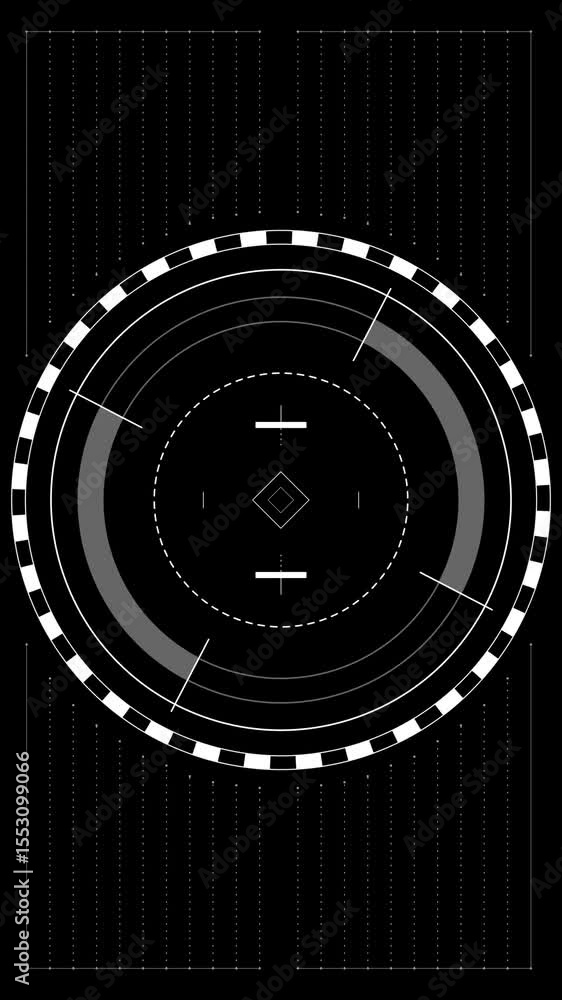 Detailed radial Heads-Up-Display HUD rotating graphics for sci-fi ...