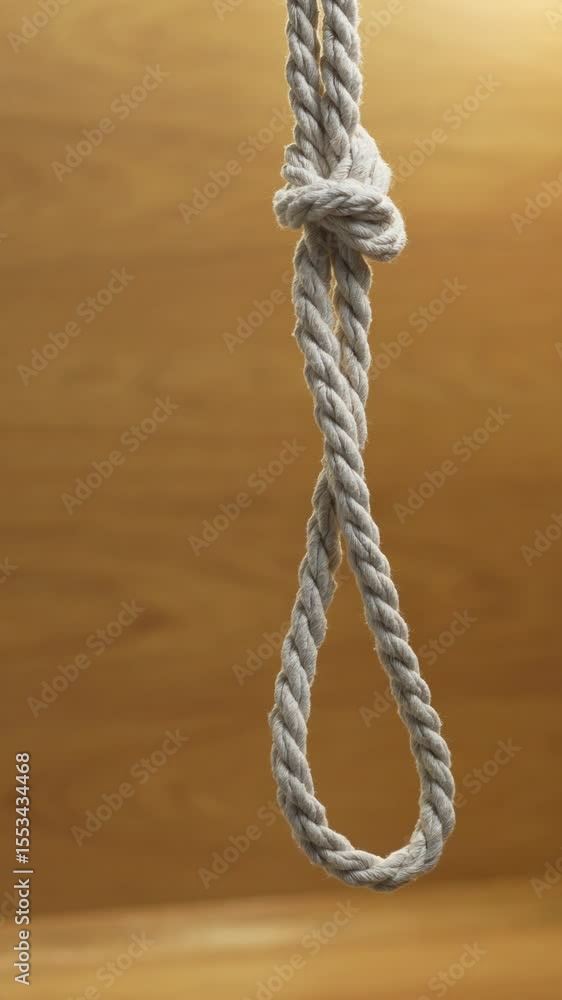 Suicide and strangulation noose close-up. Noose, rope, suicide, death ...