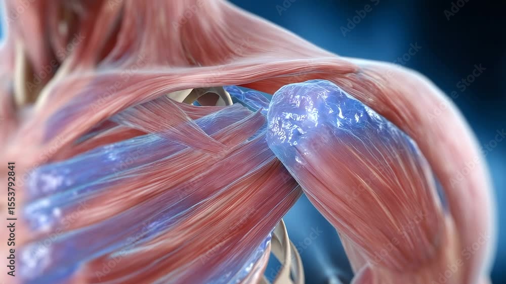 Precise anatomical sketch of shoulder muscles and bones, featuring ...