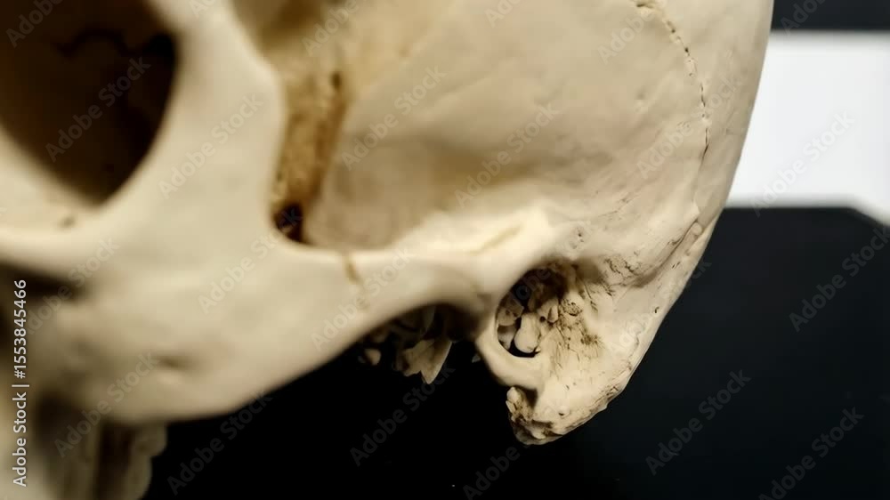 Human skull anatomy, closeup view presenting the orbital region, nasal ...