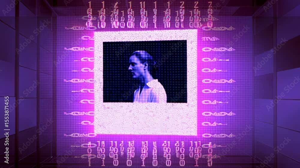 Polaroid Photo Melting Into Code - Digital Surreal Loop for Tech ...