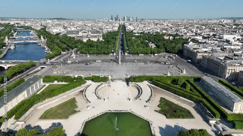 La Concorde Square At Paris Ile De France In France. Tuileries Palace ...