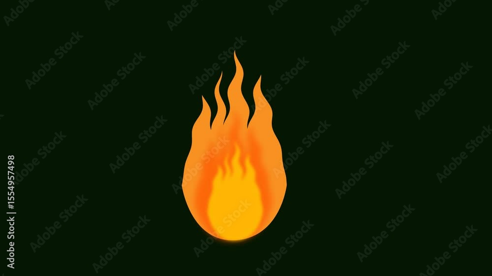 Cartoon fire with alpha channel, fire cartoon graphics, anime element ...