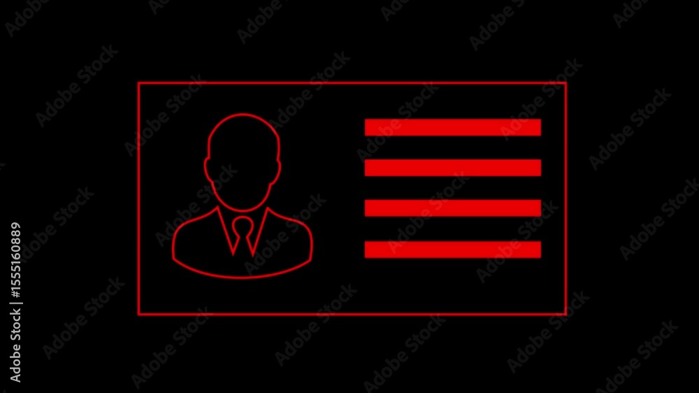Id card, identity document sign animation. driver's license ...