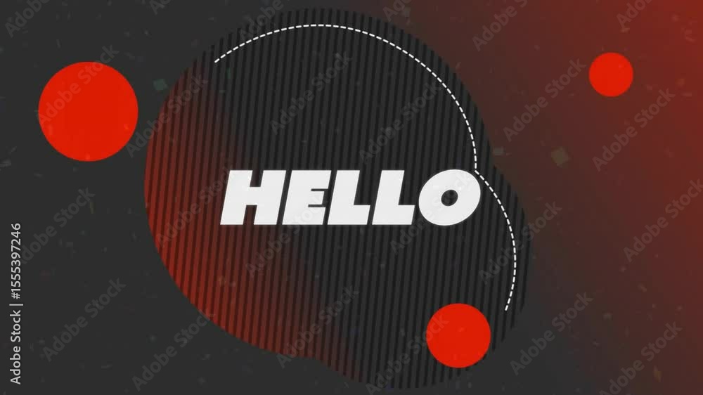 Glitching rainbow HELLO stack spinning up collapsing into white HELLO ...