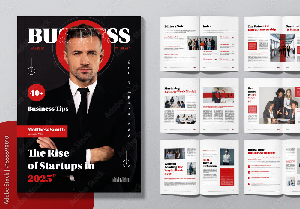 Business Magazine Template Layout Stock Template | Adobe Stock