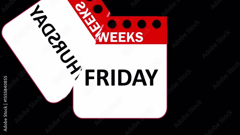 Calendar animation of week, Days animation video from monday to sunday ...