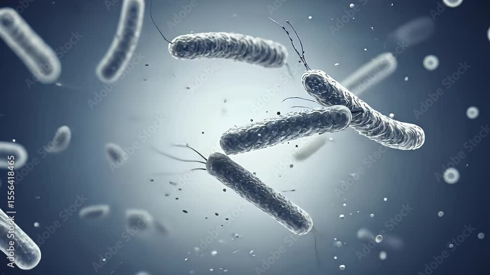 Microscopic View of Bacteria and Microorganisms in a Fluid Environment ...