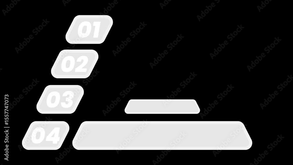 Animated infographic demonstrates a four step pyramid process chart for ...