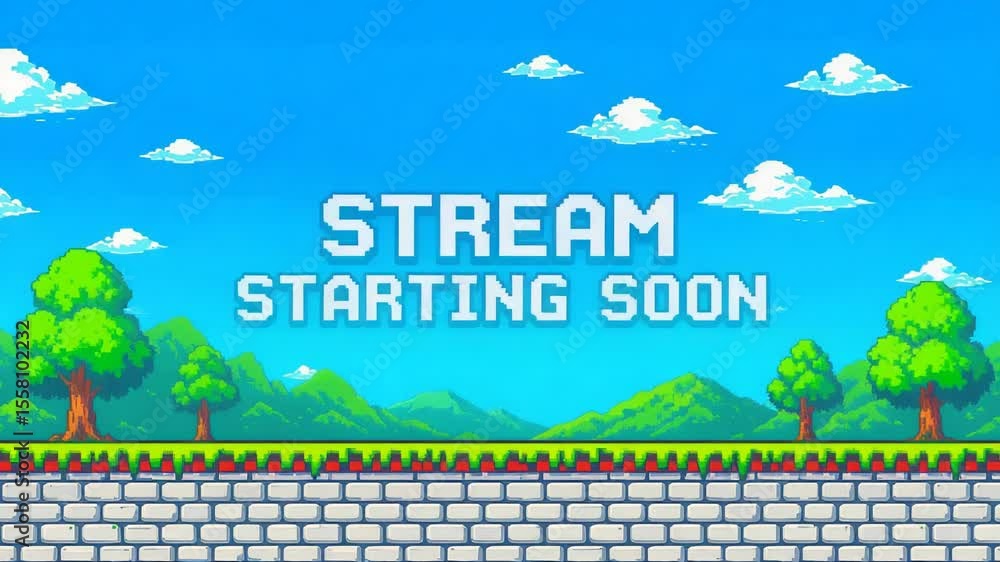 Pixel Art Game Stream Announcement: Retro Landscape. Stream starting ...