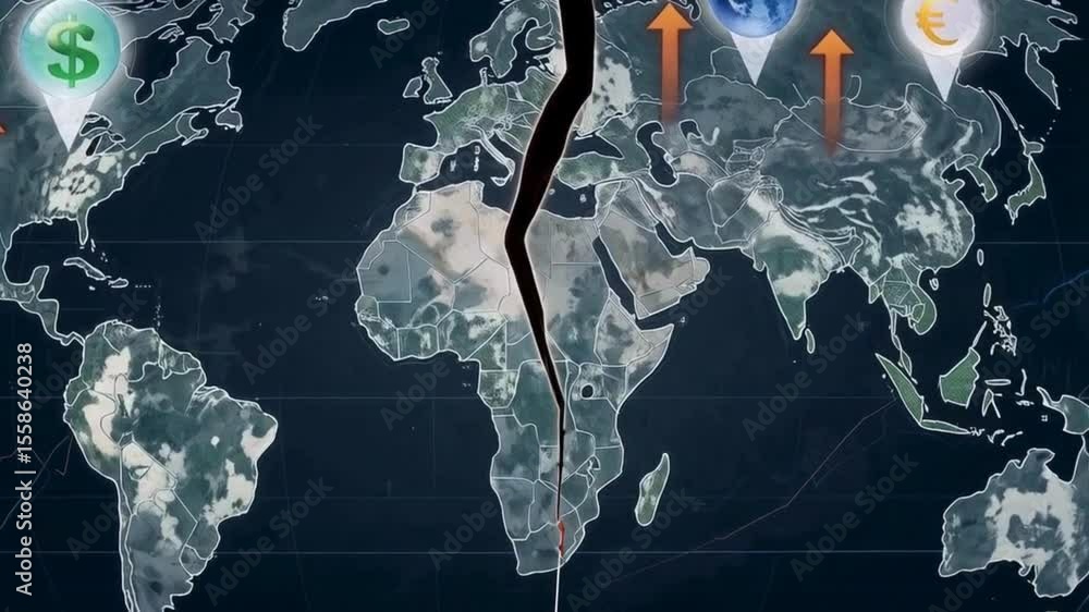Dramatic 4K Animation of Dollar Collapse with Emerging Global ...