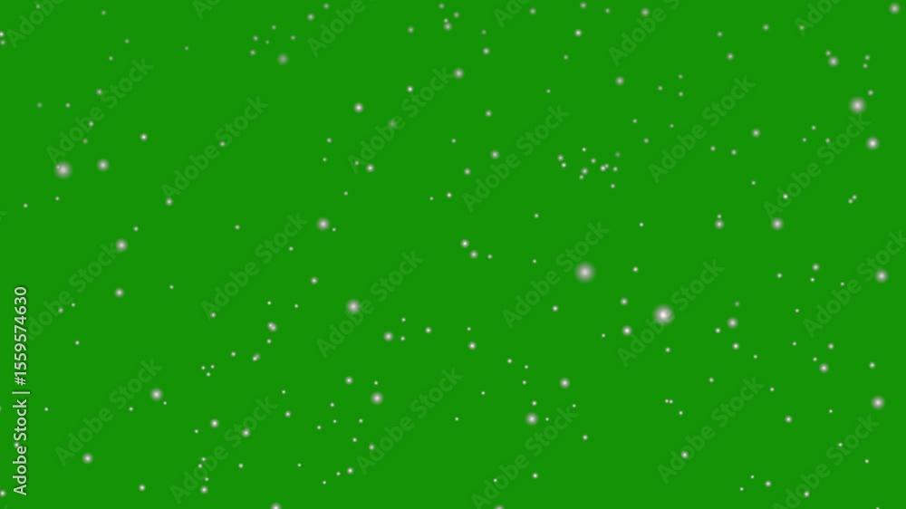 Snowfall overlay, natural snow in slow motion on green screen ...