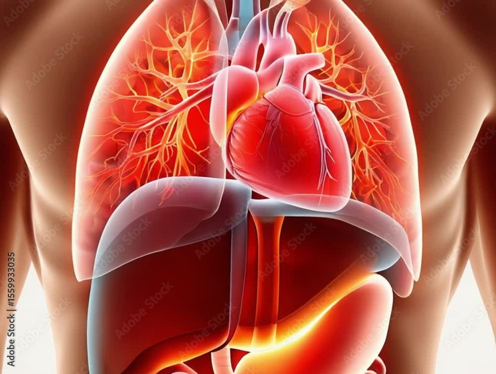 Human Anatomy Internal Organs 3 D Model Realistic Heart Lungs Liver ...