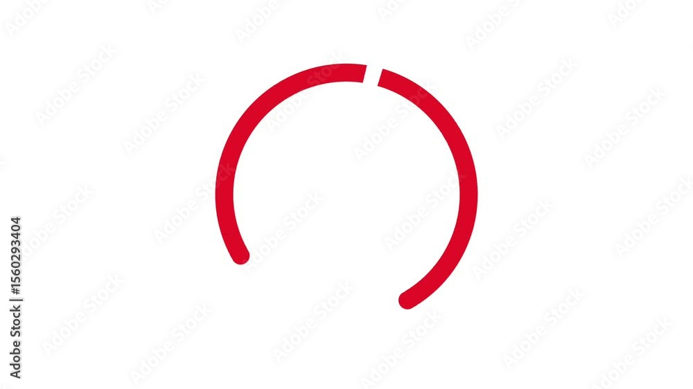 skull symbol animation with red loading line rotating on white screen ...