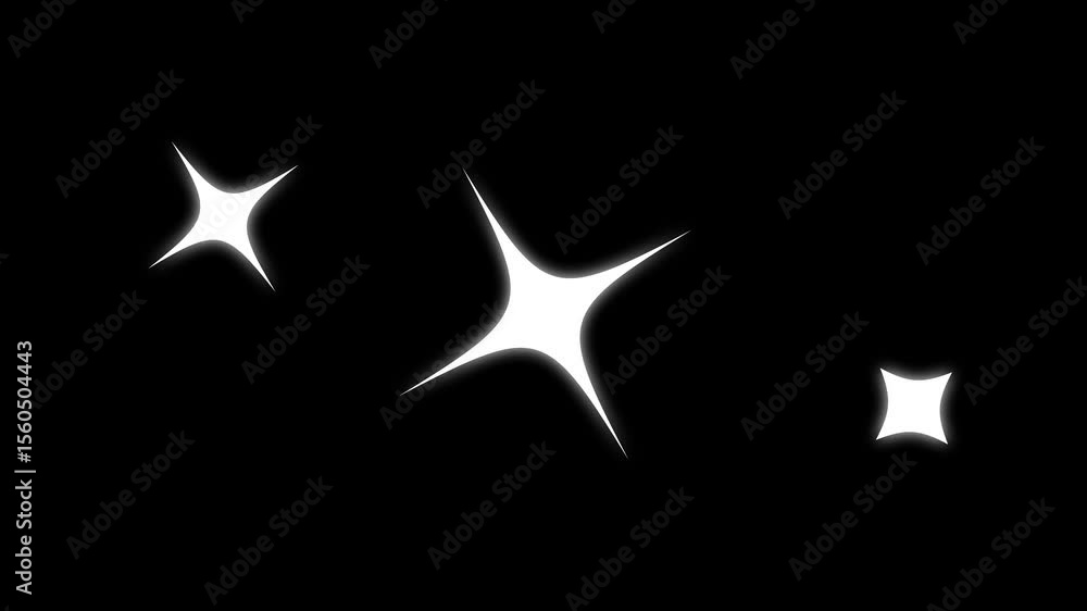 Twinkle Sparkling stars Shine animation on green screen. star glitter ...