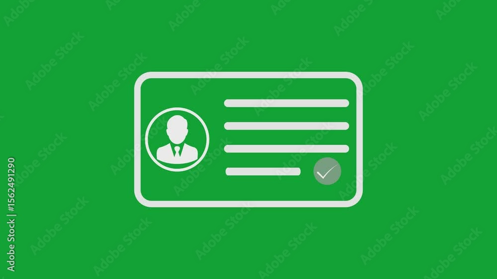 User profile with check mark. Profile verify account icon . Identification card national ...