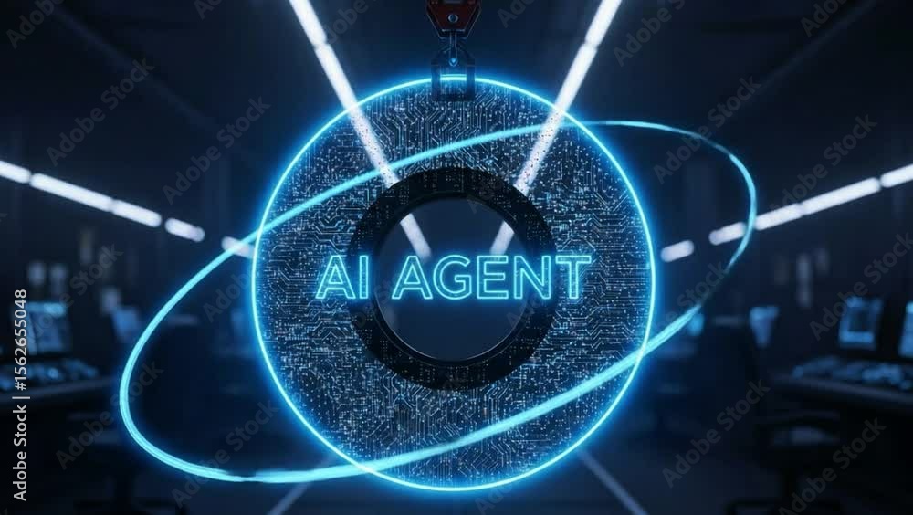 AI Agent of Future Technology: An evocative digital display featuring ...